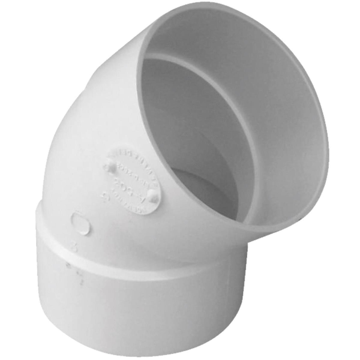 IPEX Canplas SDR 35 45 Degree 3 In. PVC Sewer and Drain Elbow (1/8 Bend ...